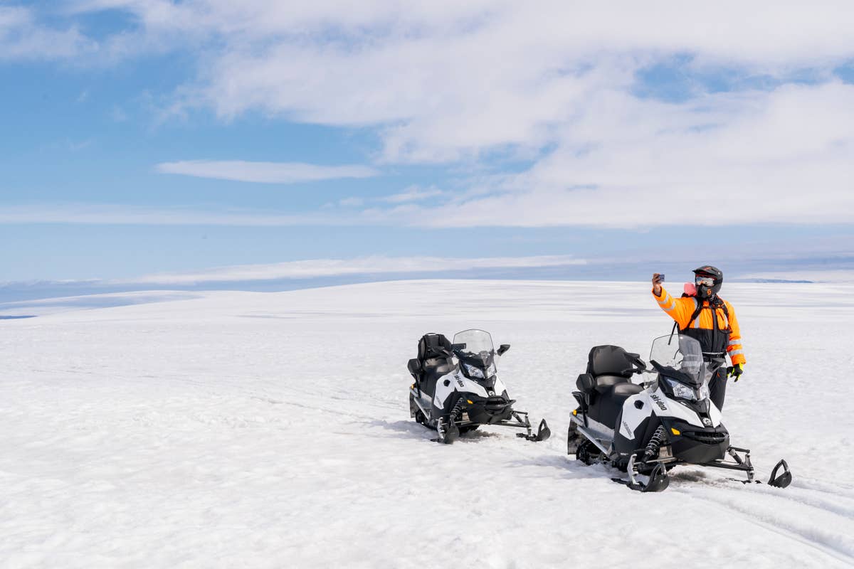 Thrilling 2.5-Hour Into the Glacier Snowmobile and Ice Cave Tour ...