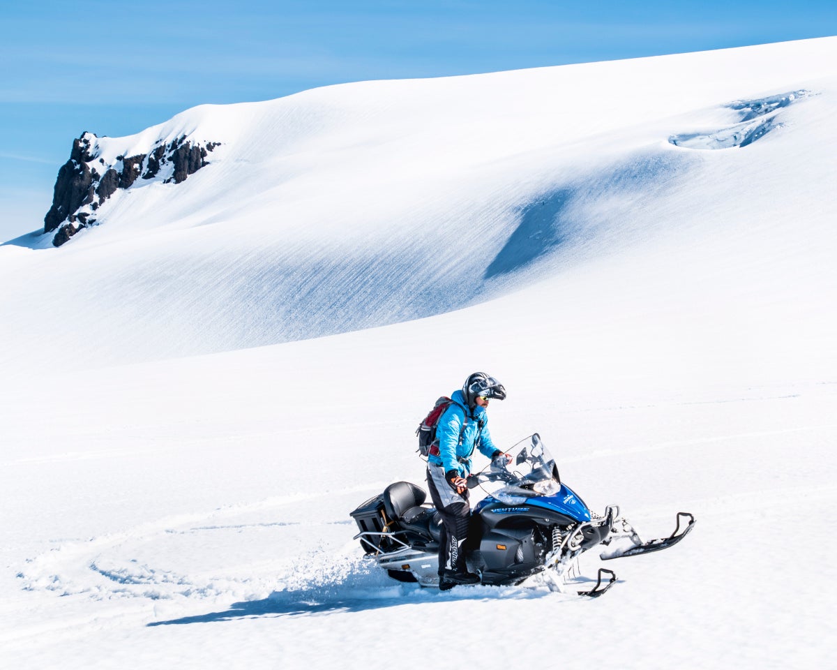 Snowmobiling Tour on Vatnajokull Glacier from Smyrlabjorg in Southeast ...